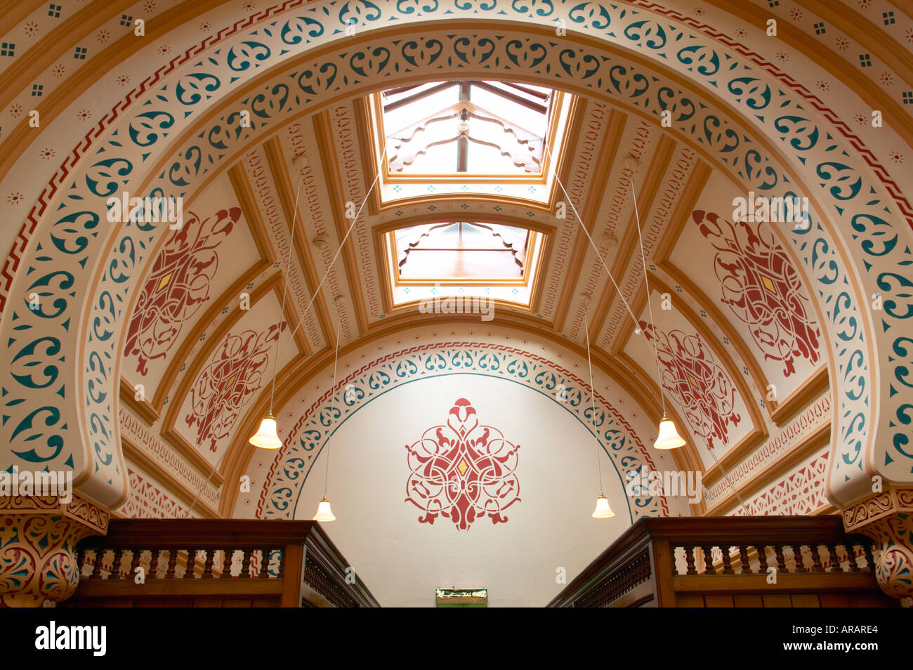 Interior of the Turkish Spa Baths in Harrogate Yorkshire showing the ...