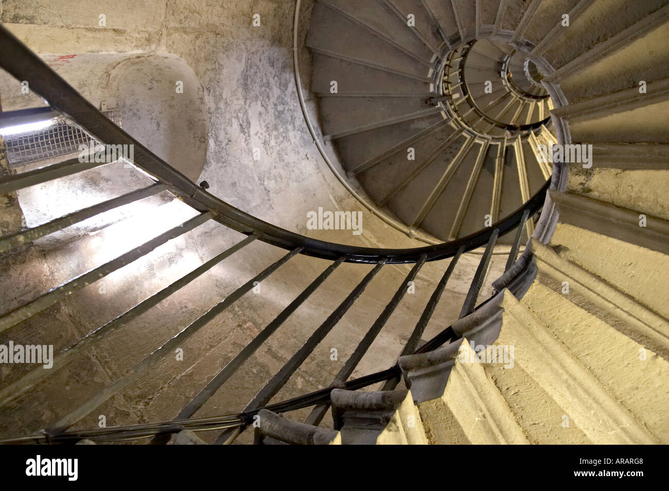 The Monument spiral staircase in London UK Stock Photo - Alamy