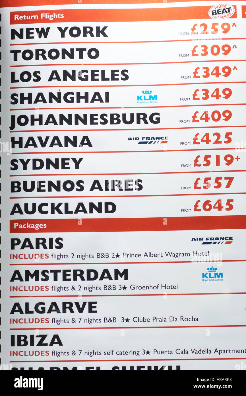 Advertising flights hi-res stock photography and images - Alamy