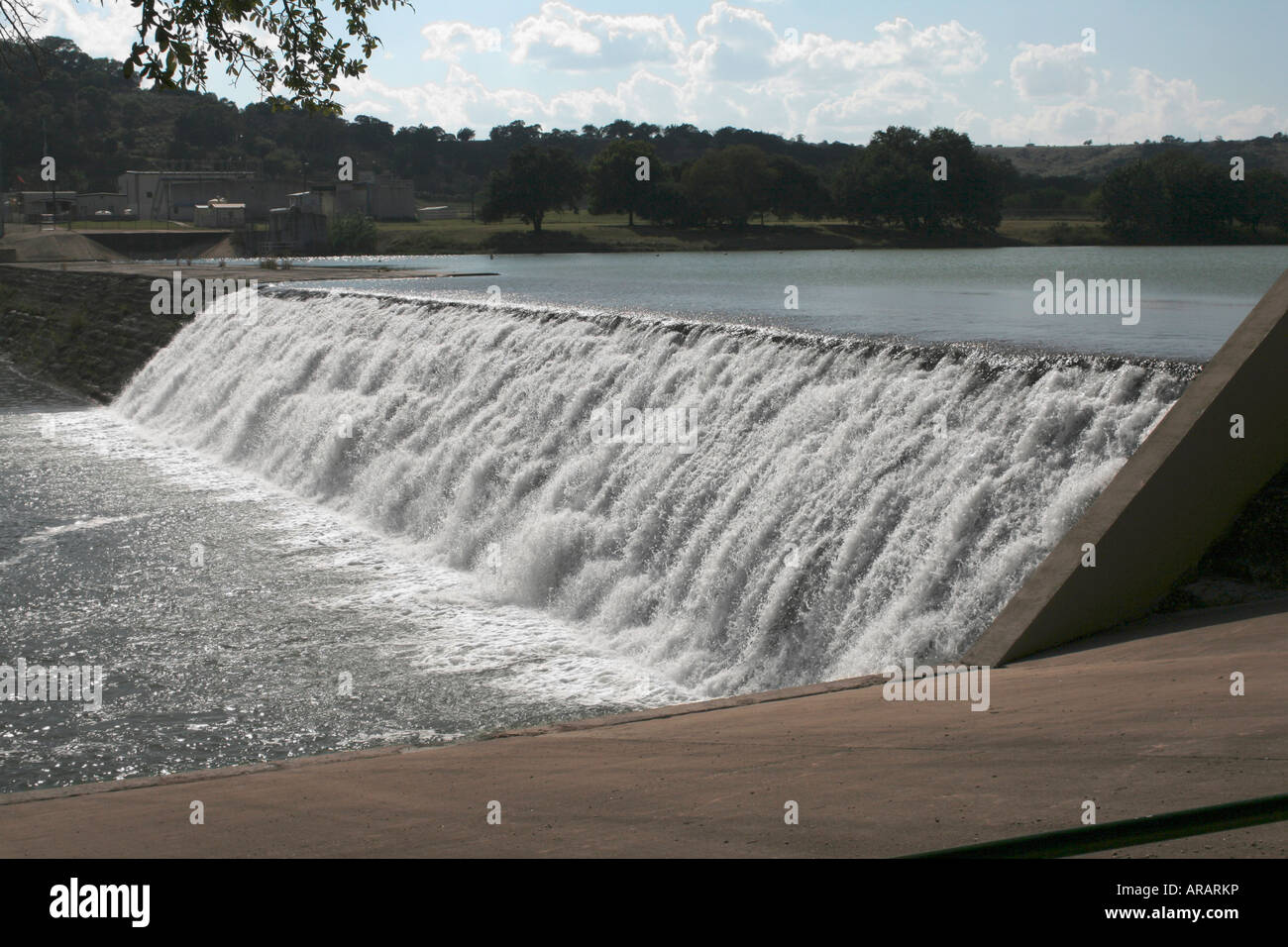 Power dam of the Upper Gaudalupe River Authority, Kerrville Texas Stock ...