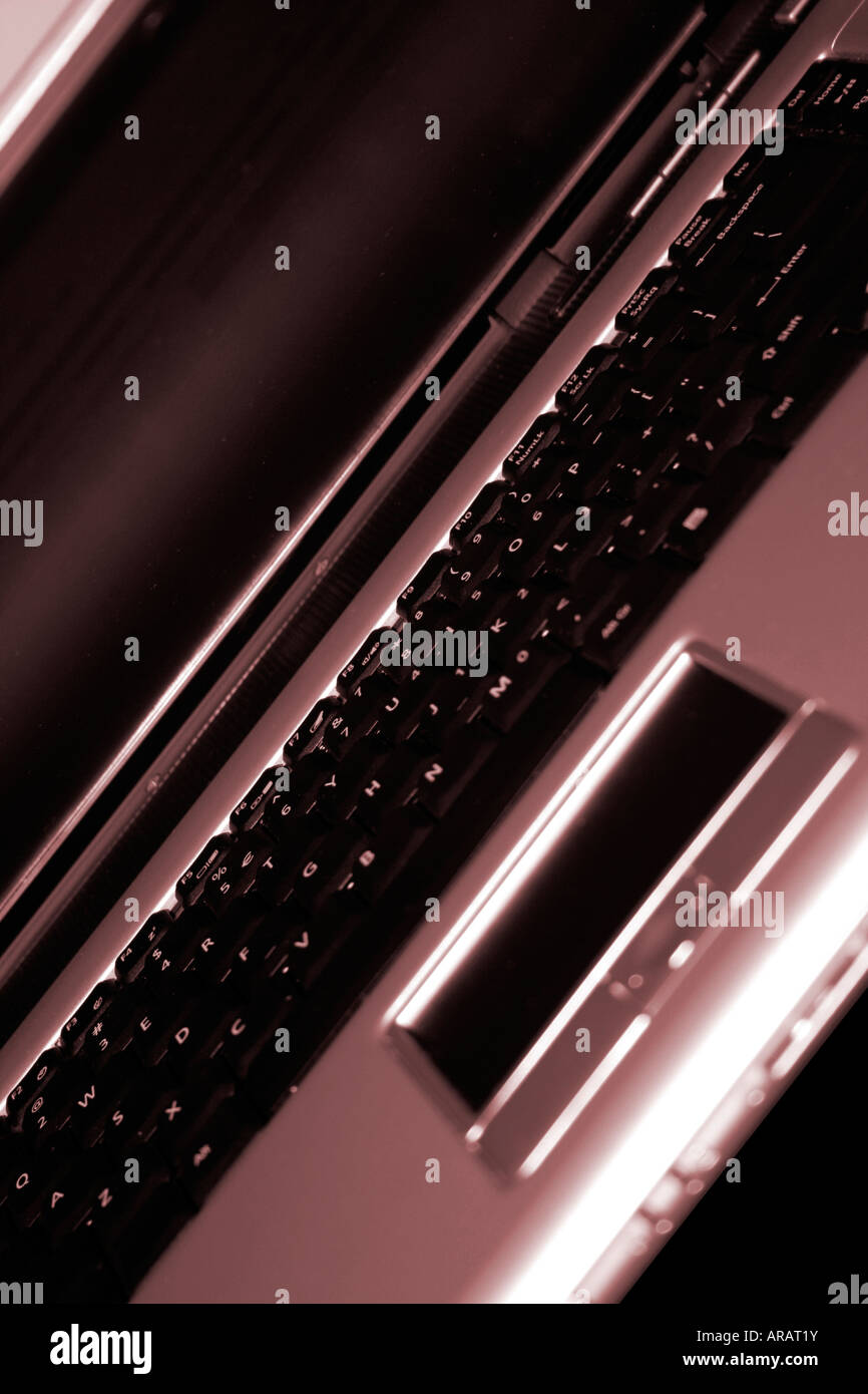 Laptop in brown screen Stock Photo - Alamy