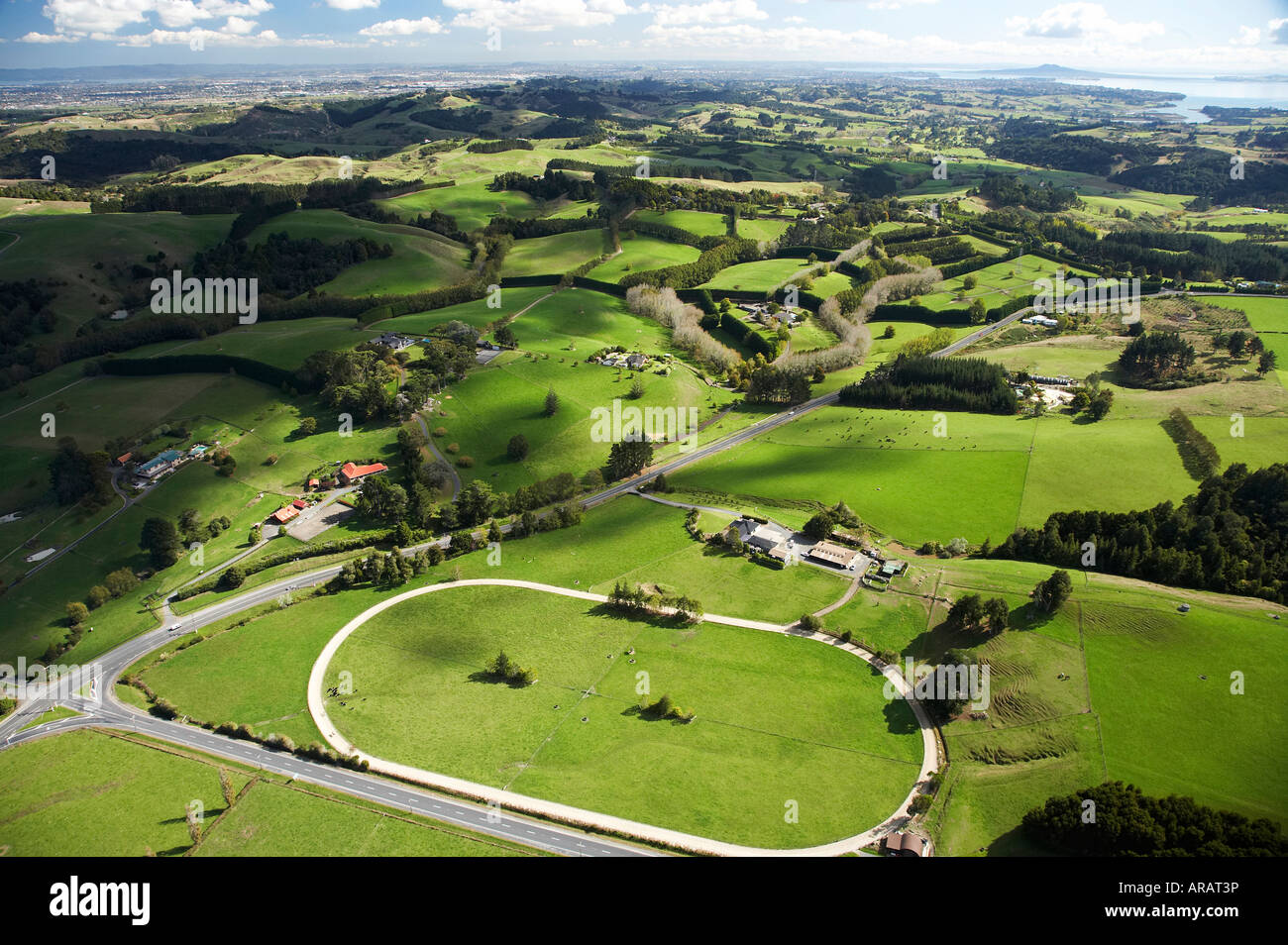 Farmland Brookby Auckland North Island New Zealand Aerial Stock Photo ...