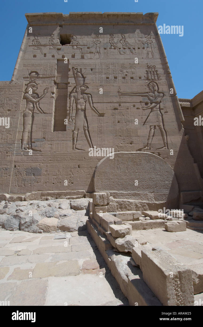 Second pylon, Temple of Isis, Philae, Aswan, Egypt Stock Photo - Alamy