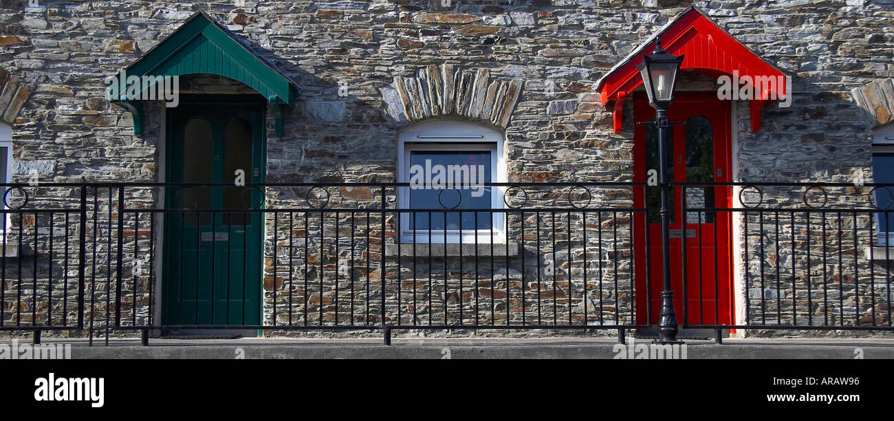 colorful entrances / symbol red-green coalition Stock Photo - Alamy