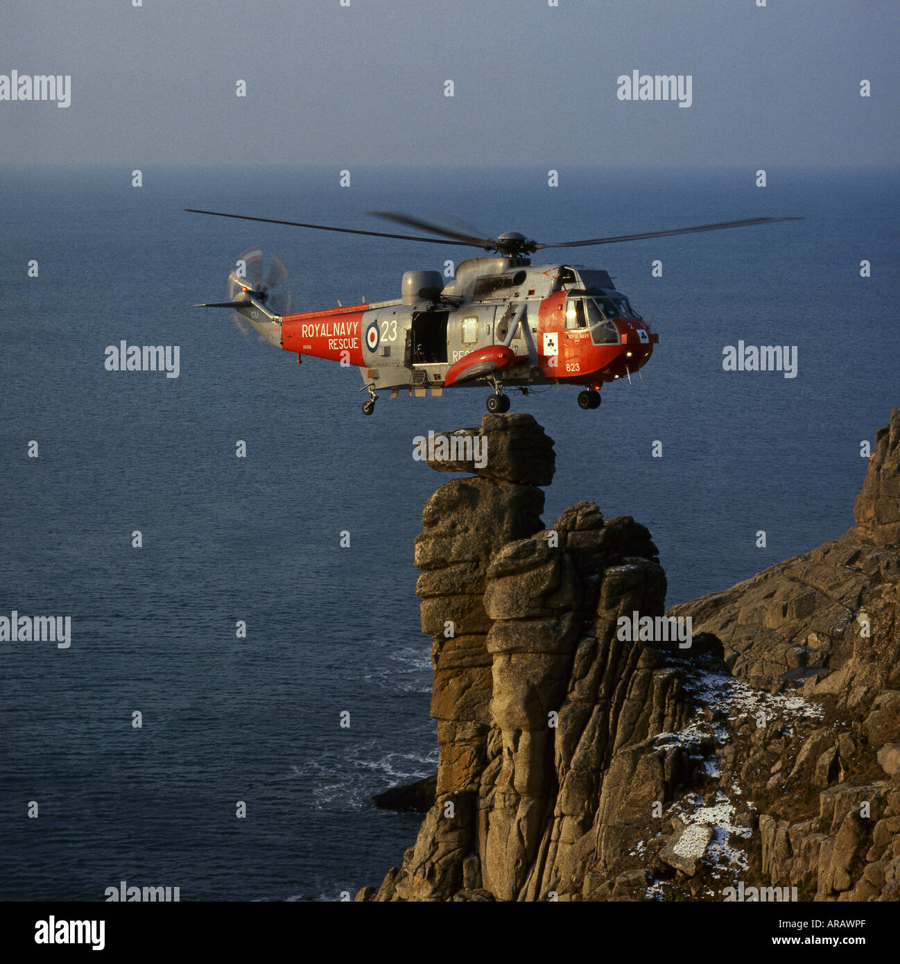 SAR Seaking 5 Helicopter From 771 Royal NAS Balances on Camel's Head ...