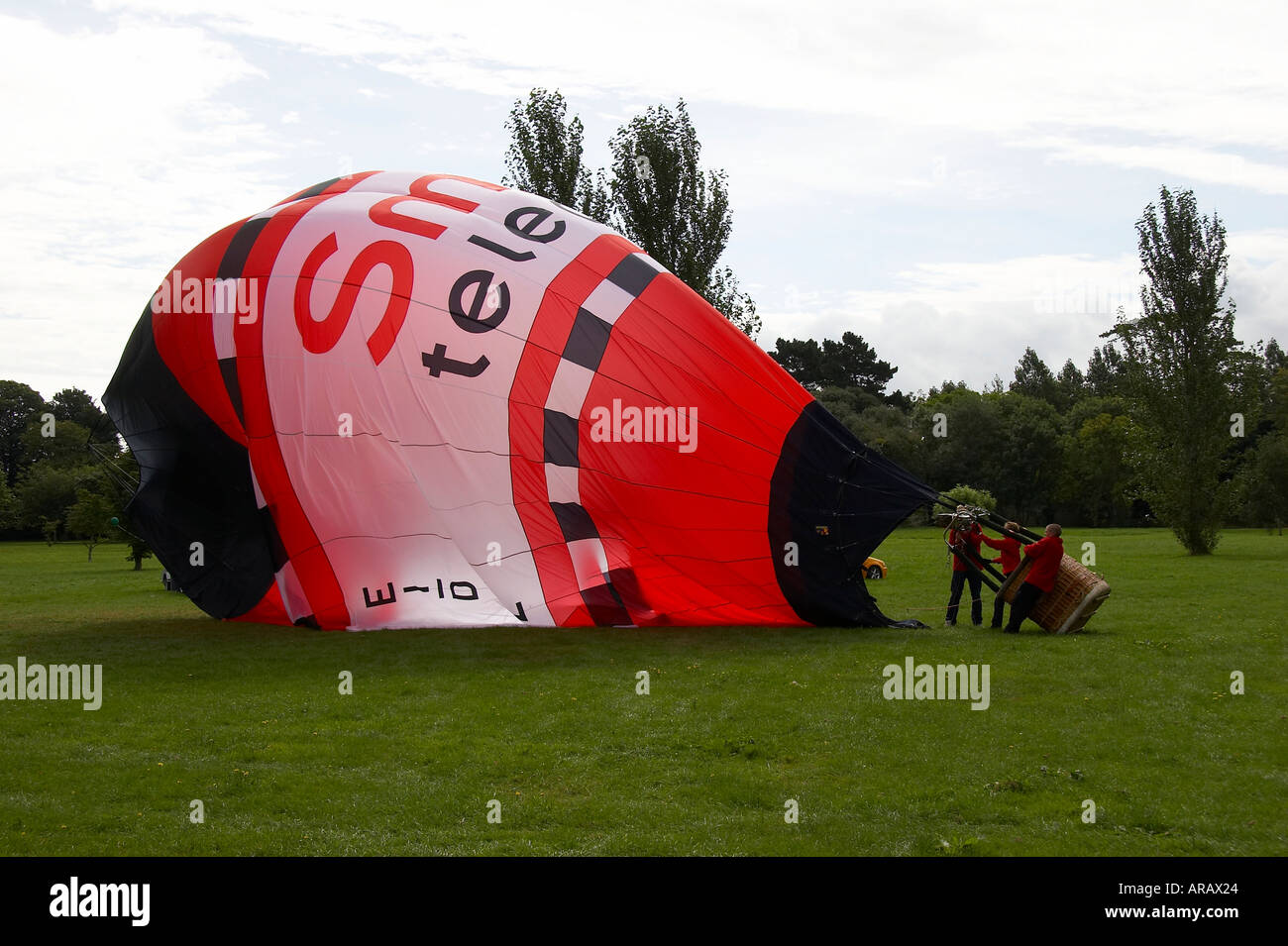 hot-air balloon on ground Stock Photo - Alamy