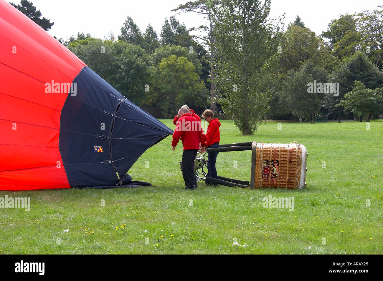 hot-air balloon on ground Stock Photo - Alamy