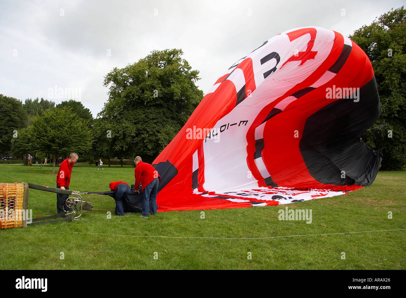 hot-air balloon on ground Stock Photo - Alamy