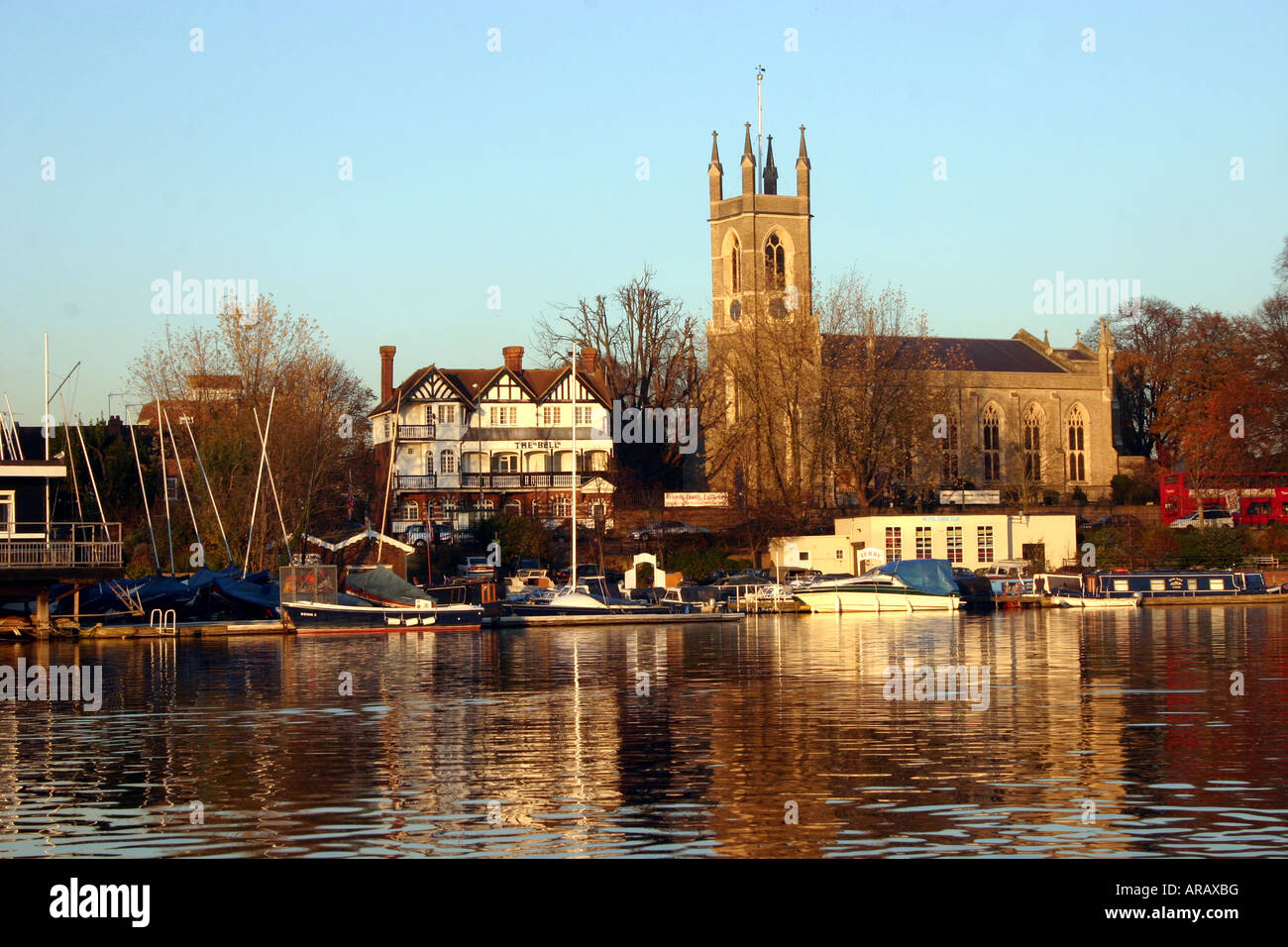 The thames with hampton church hi-res stock photography and images - Alamy