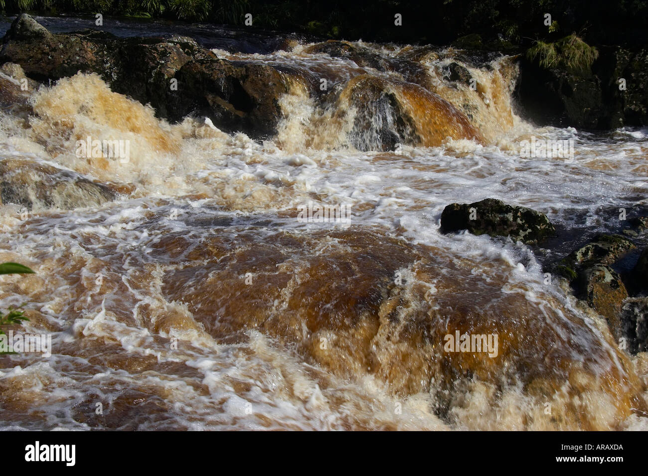 river, coloured brown from turf Stock Photo - Alamy