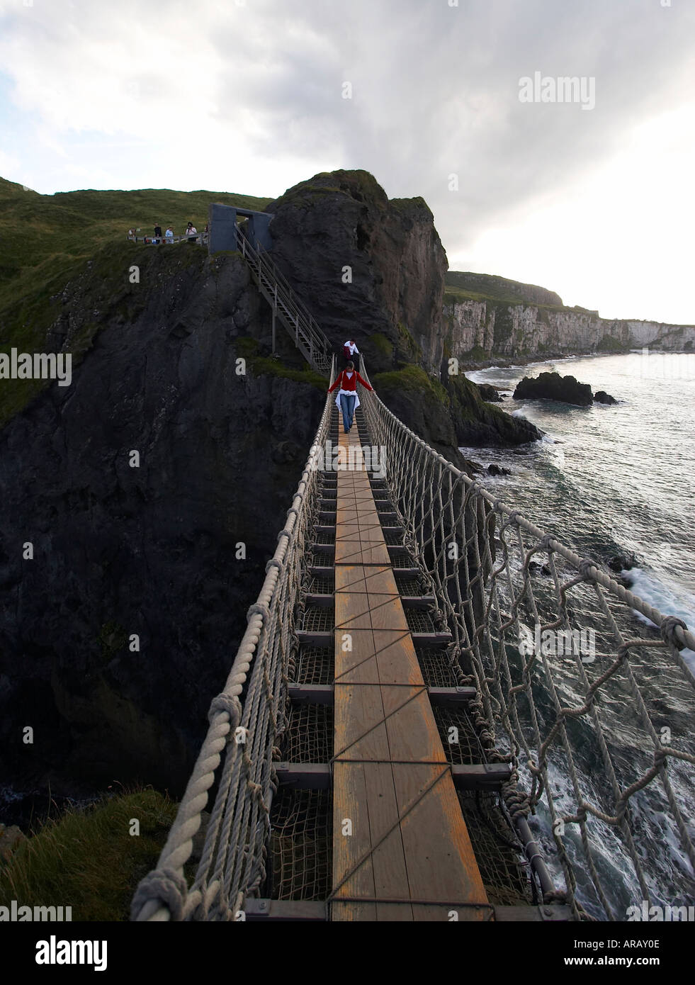 Carrick-a-rede rope bridge Stock Photo - Alamy
