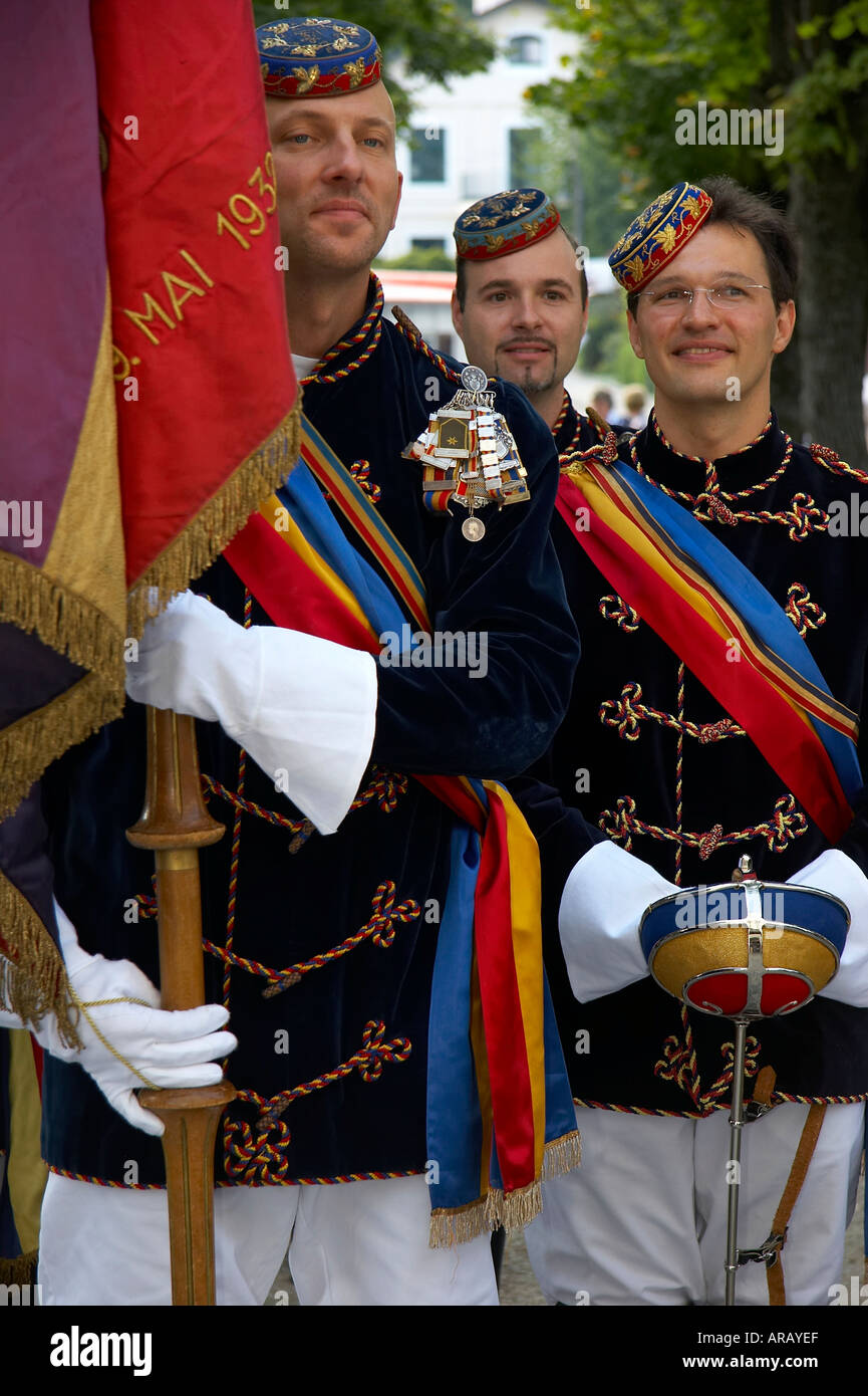 members of fraternity with flag Stock Photo - Alamy