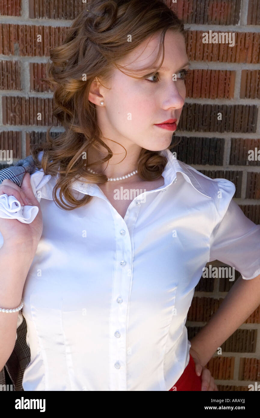 50s portrait of a beautiful woman Stock Photo - Alamy