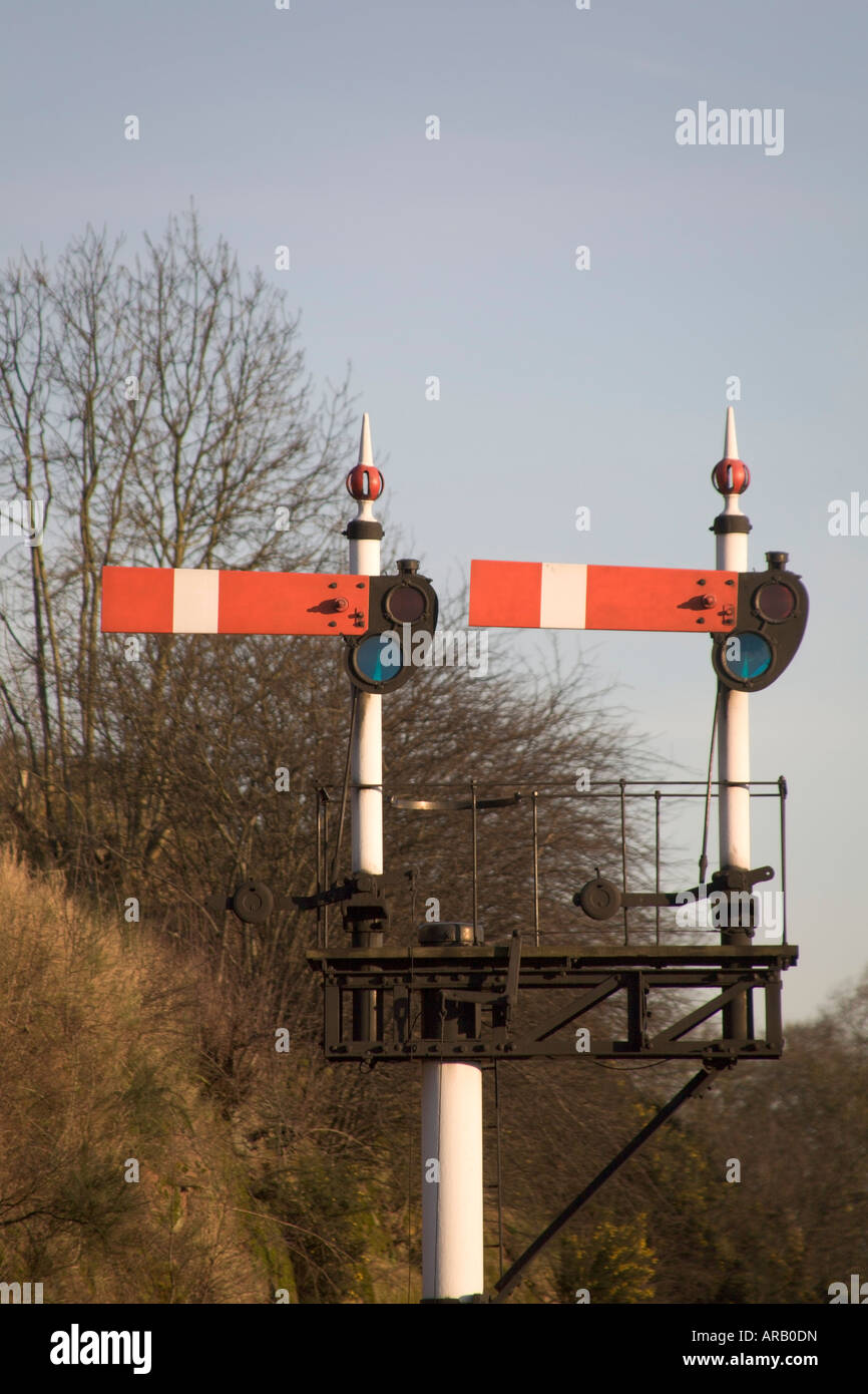 signal on a railway indicating do not proceed Stock Photo - Alamy