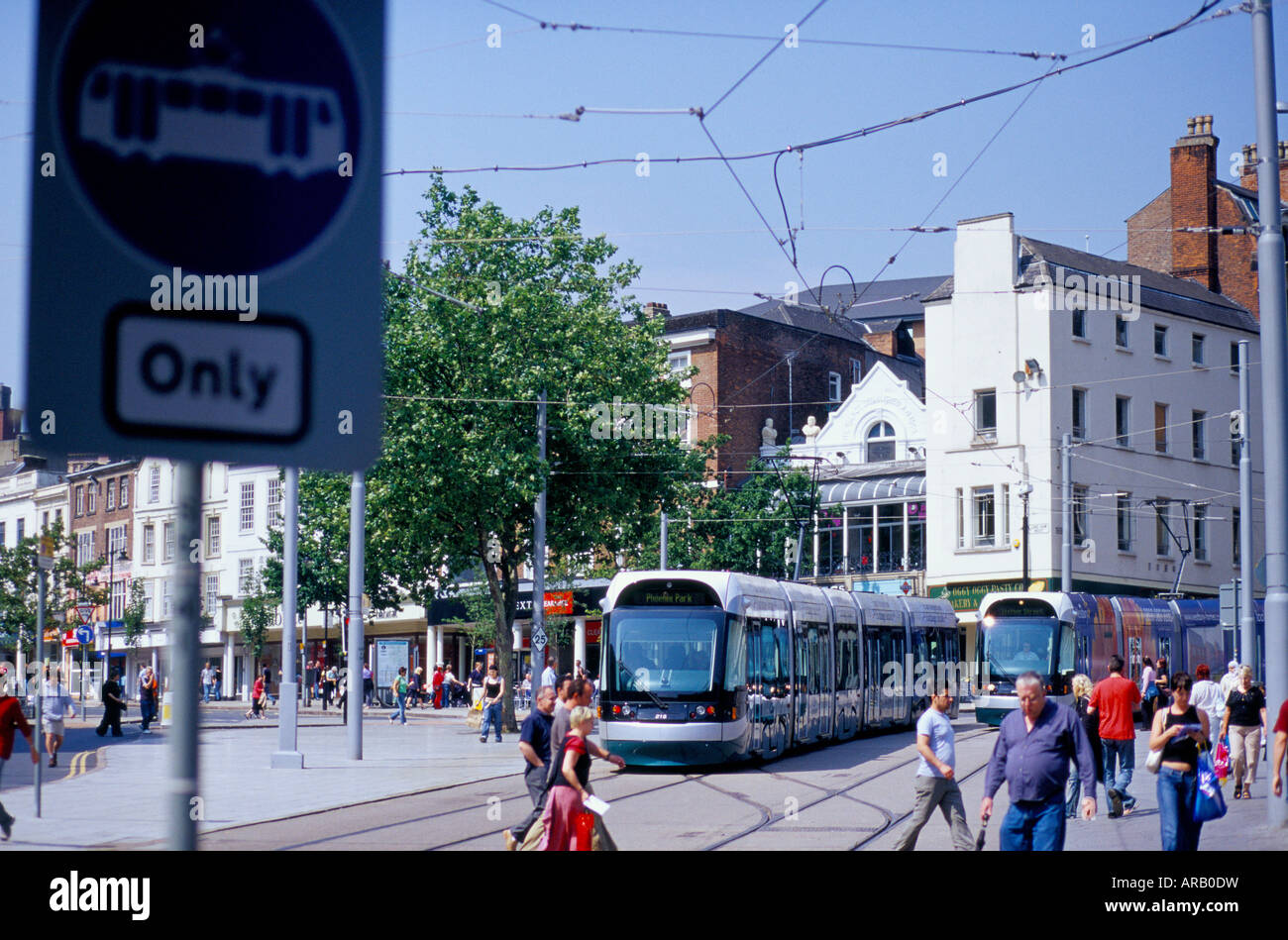 View of a trams in the market square Stock Photo - Alamy