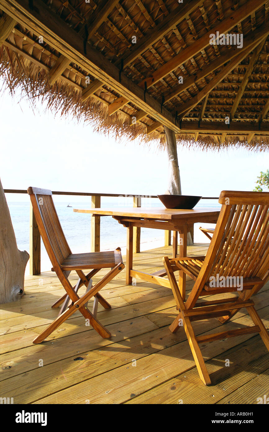 Grass Hut and Patio Stock Photo - Alamy