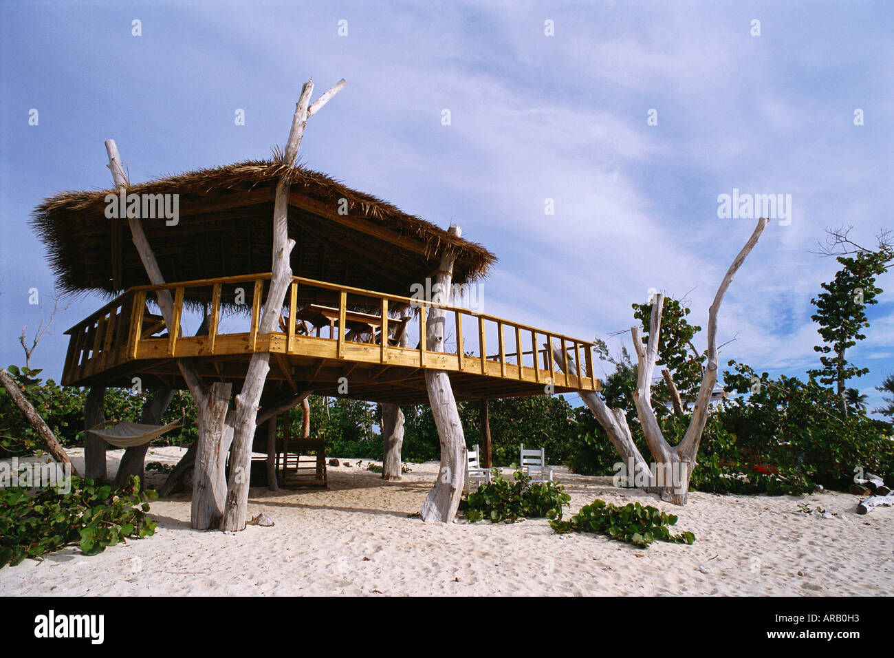 Tree Hut on Beach, Cayman Islands Stock Photo - Alamy
