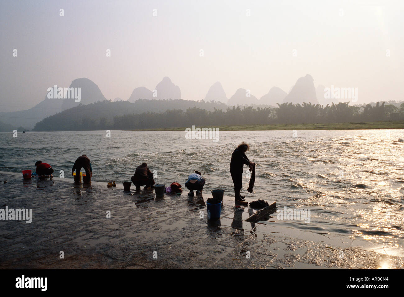 People Doing Laundry in Water, Yangzhou, China Stock Photo - Alamy
