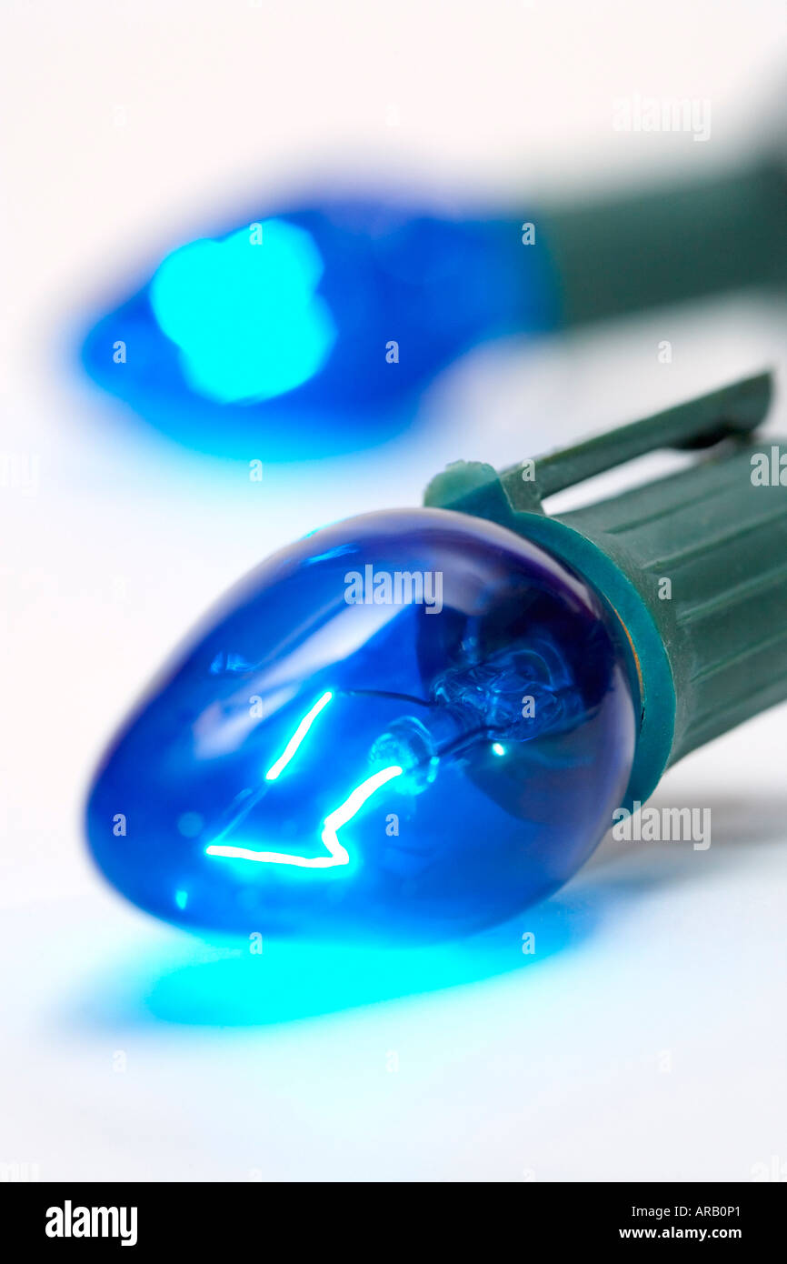 Blue Christmas Lights Stock Photo - Alamy