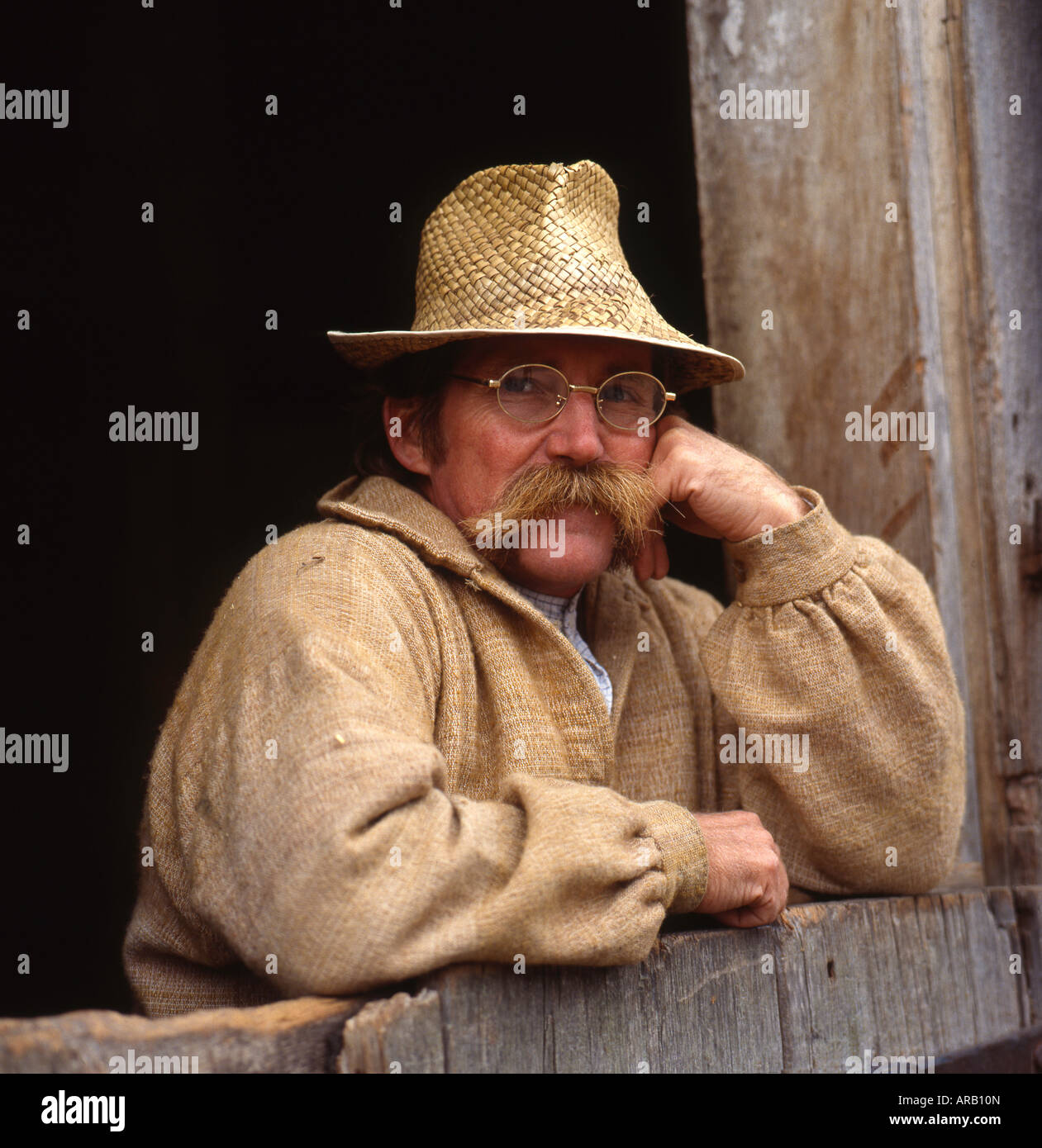 Farmer posing in 19th Century cloth Stock Photo - Alamy