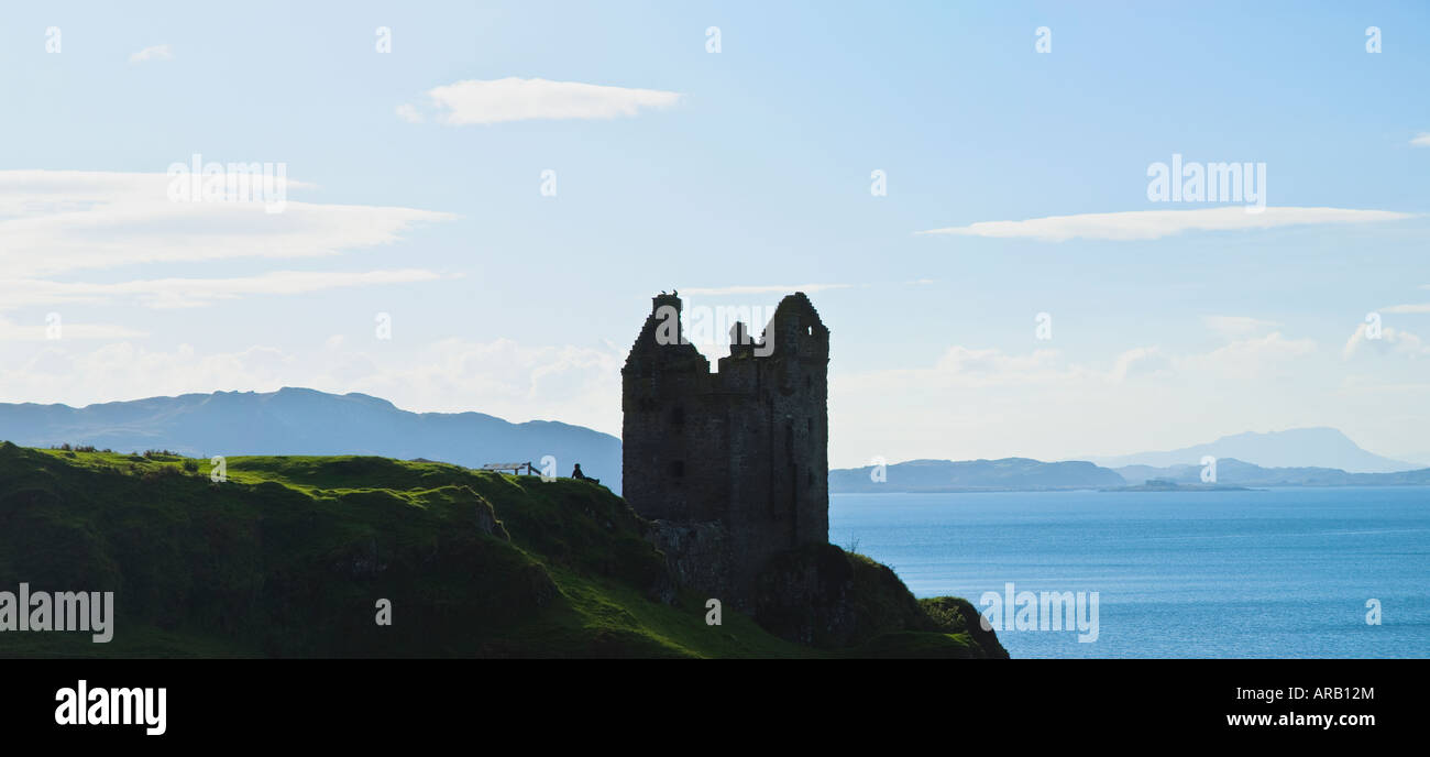 The cliff top ruin of Gylen Castle, Kerrera Island, Scotland Stock ...
