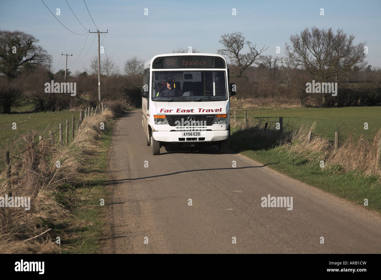Small rural bus Boyton Suffolk England Stock Photo - Alamy