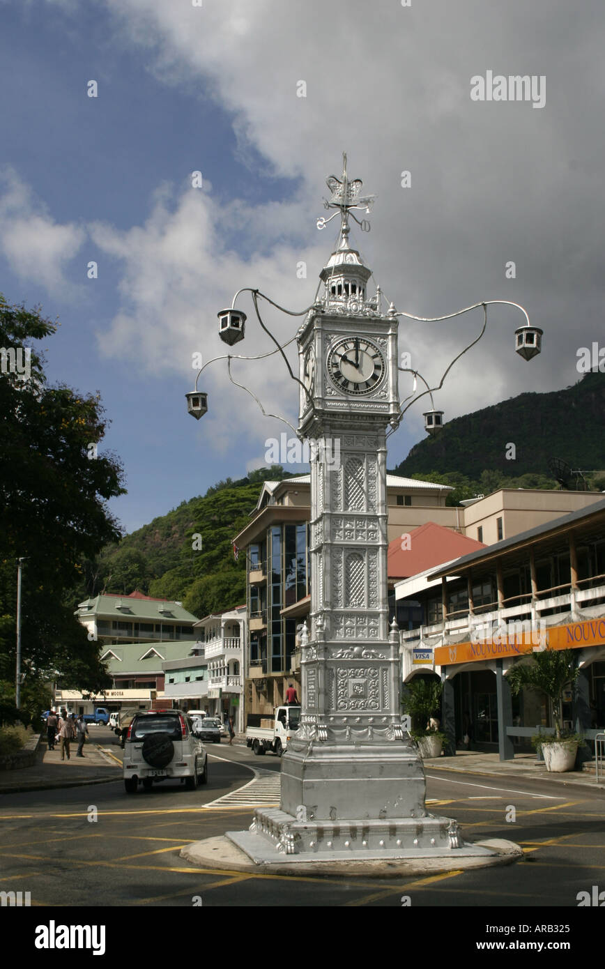 Seychelles Mahe Victoria Clocktower Stock Photo - Alamy