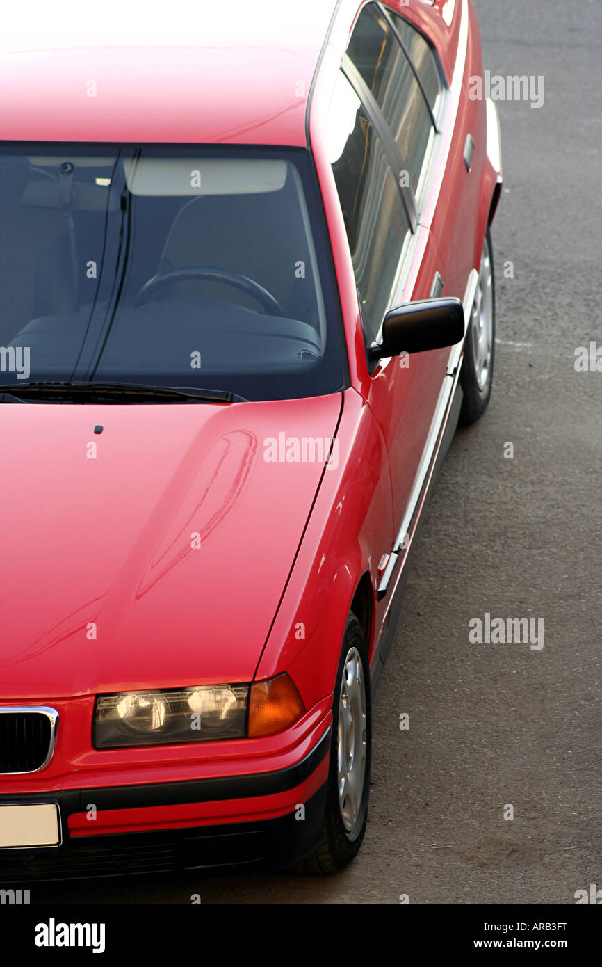 Red car on the highway Stock Photo - Alamy