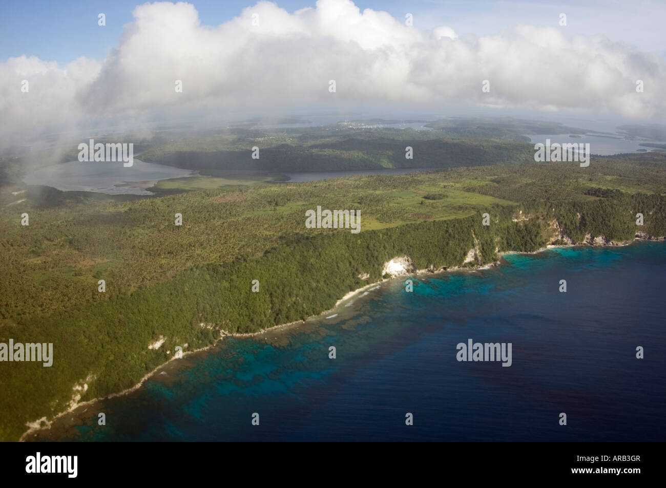 Aerial photograph of Vava u Kingdom of Tonga Vava u attracts whale ...