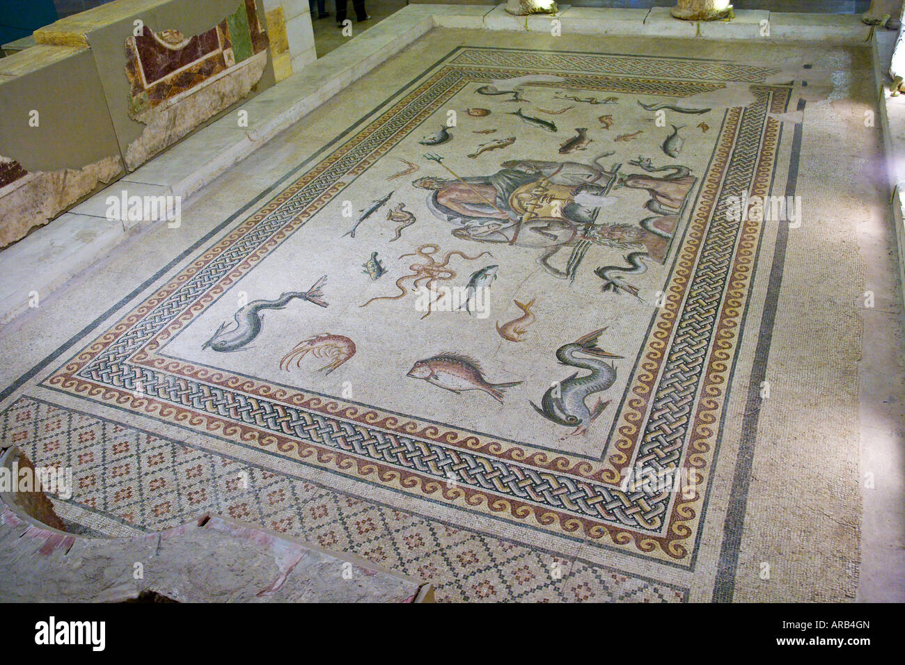 Poseidon Neptune Mosaic with Oceanus and Tethys Gaziantep Archaeology ...