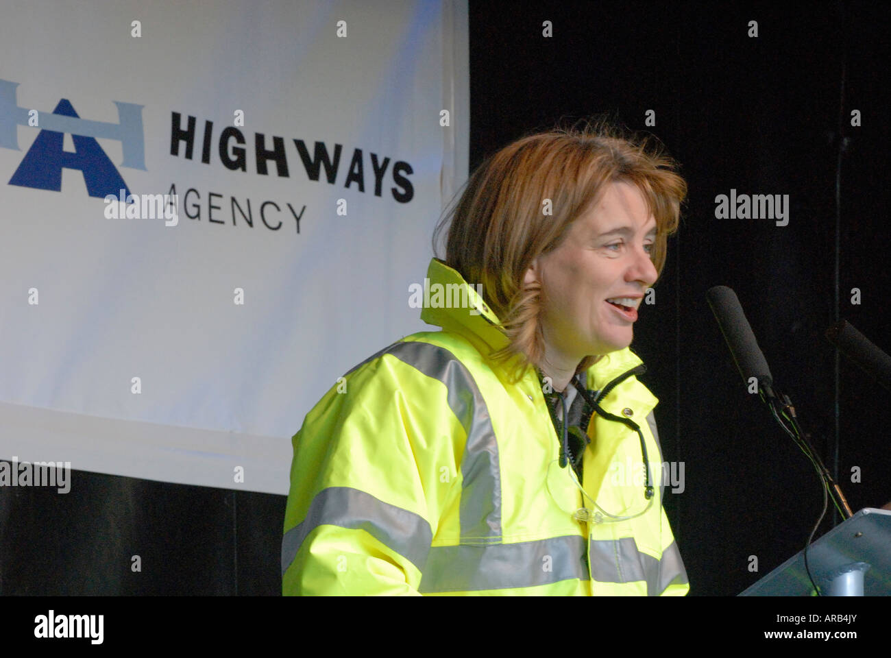 ruth kelly the secretary of state for transport wearing personal ...