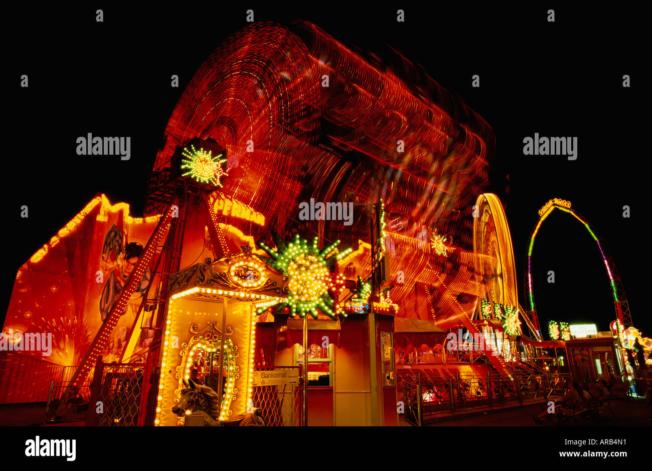 Fairground night prater vienna hi-res stock photography and images - Alamy