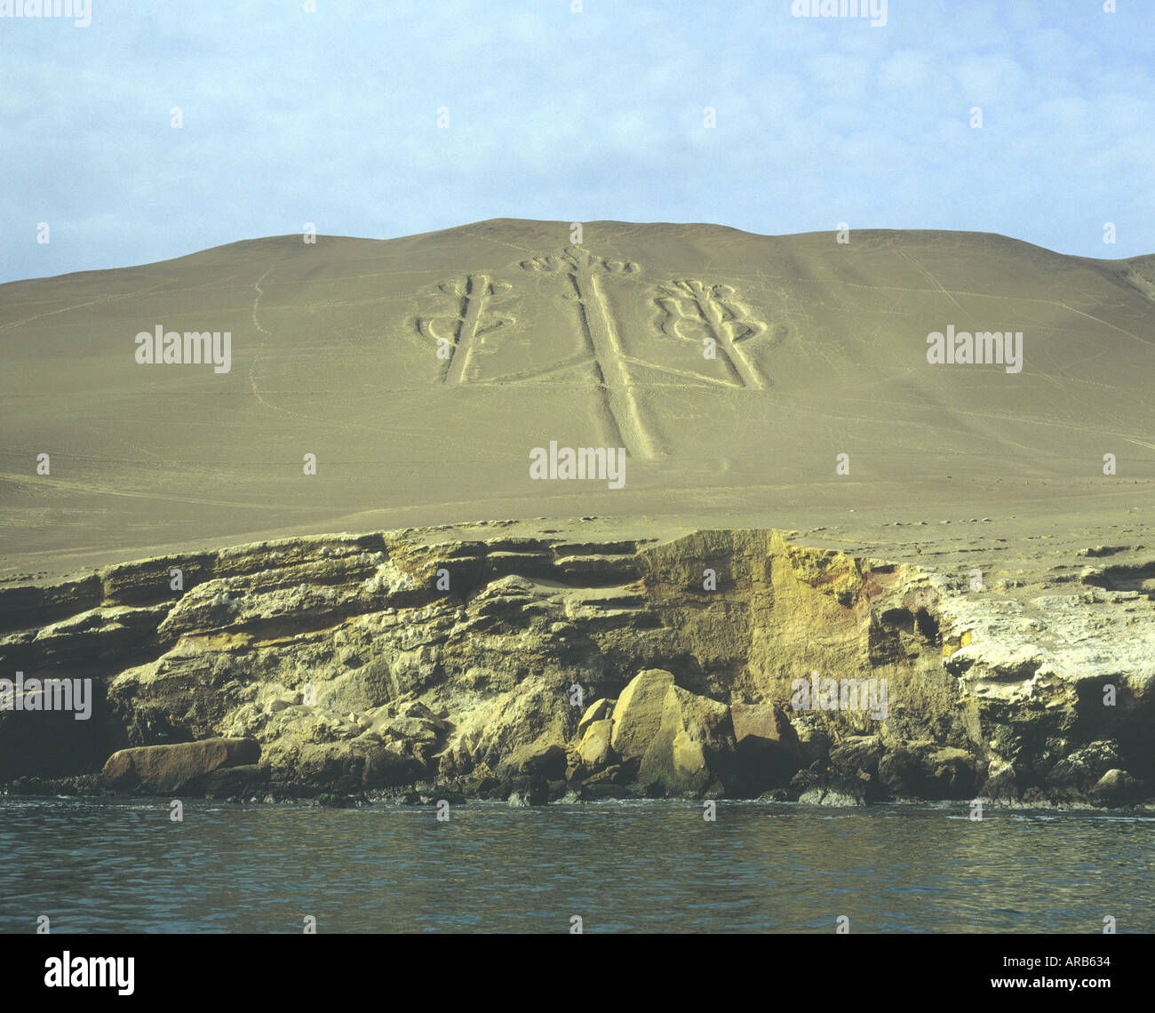 Pre colombian sand marking called the Candelabra overlooking bay of ...