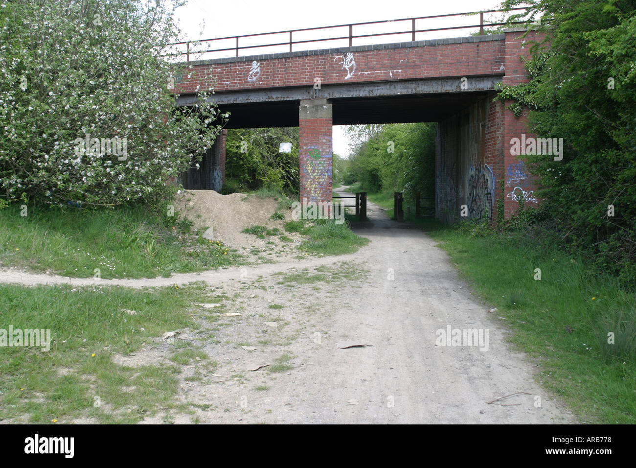 An old railway line now used as a cycle path in Swindon Wiltshire Stock ...
