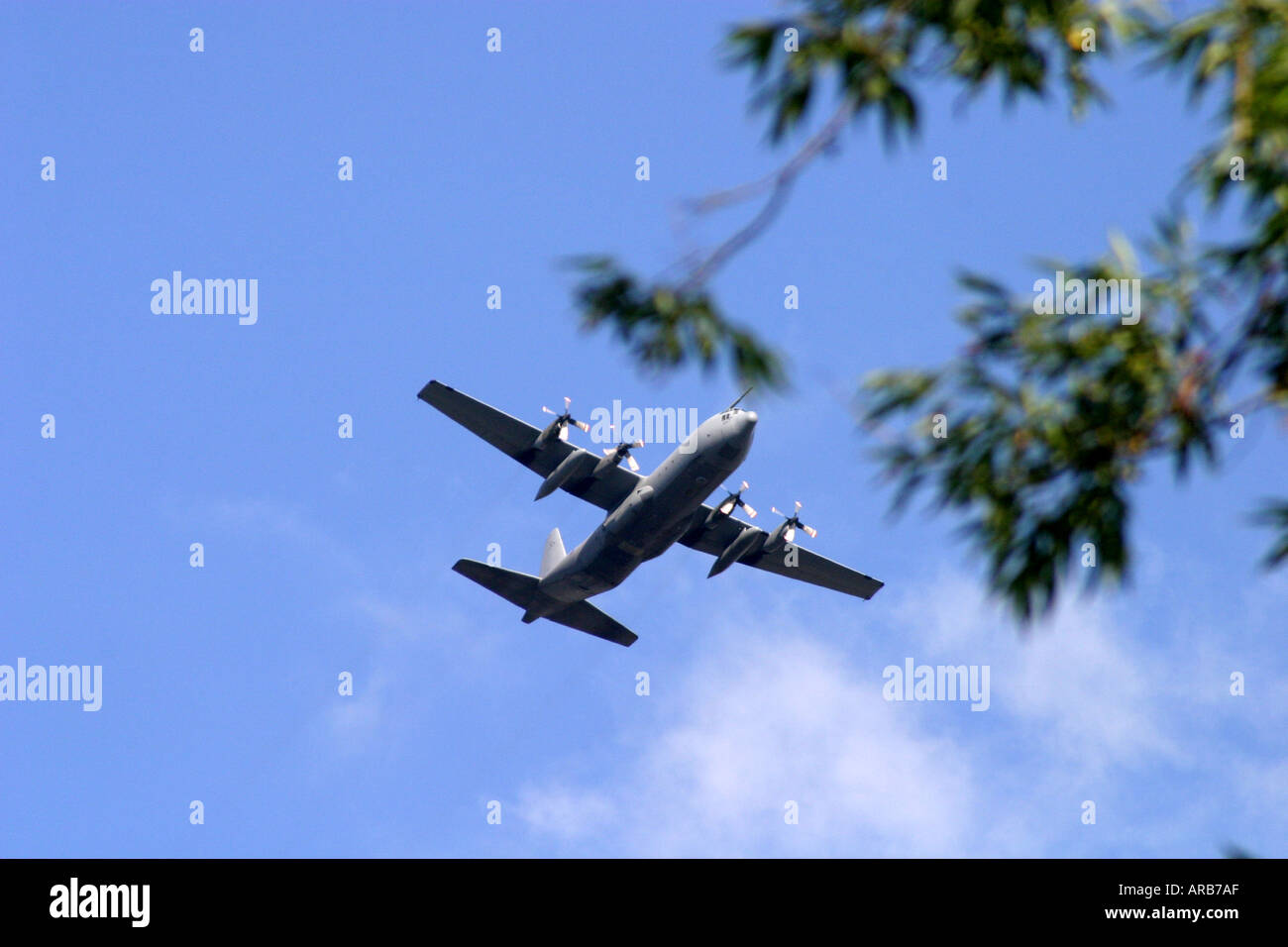 An RAF Hercules flying over Swindon Stock Photo - Alamy