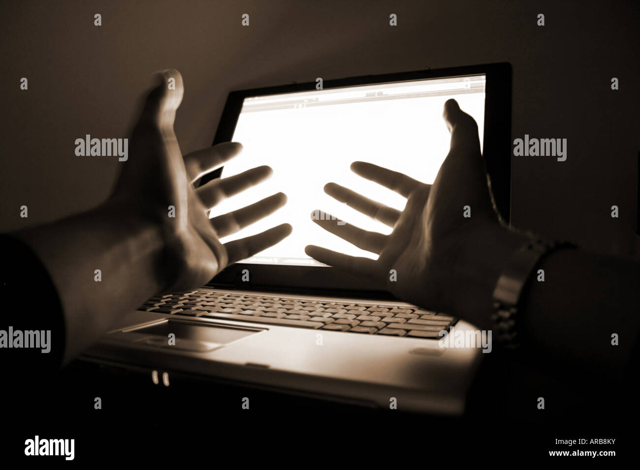 Laptop with white screen; close up Stock Photo - Alamy