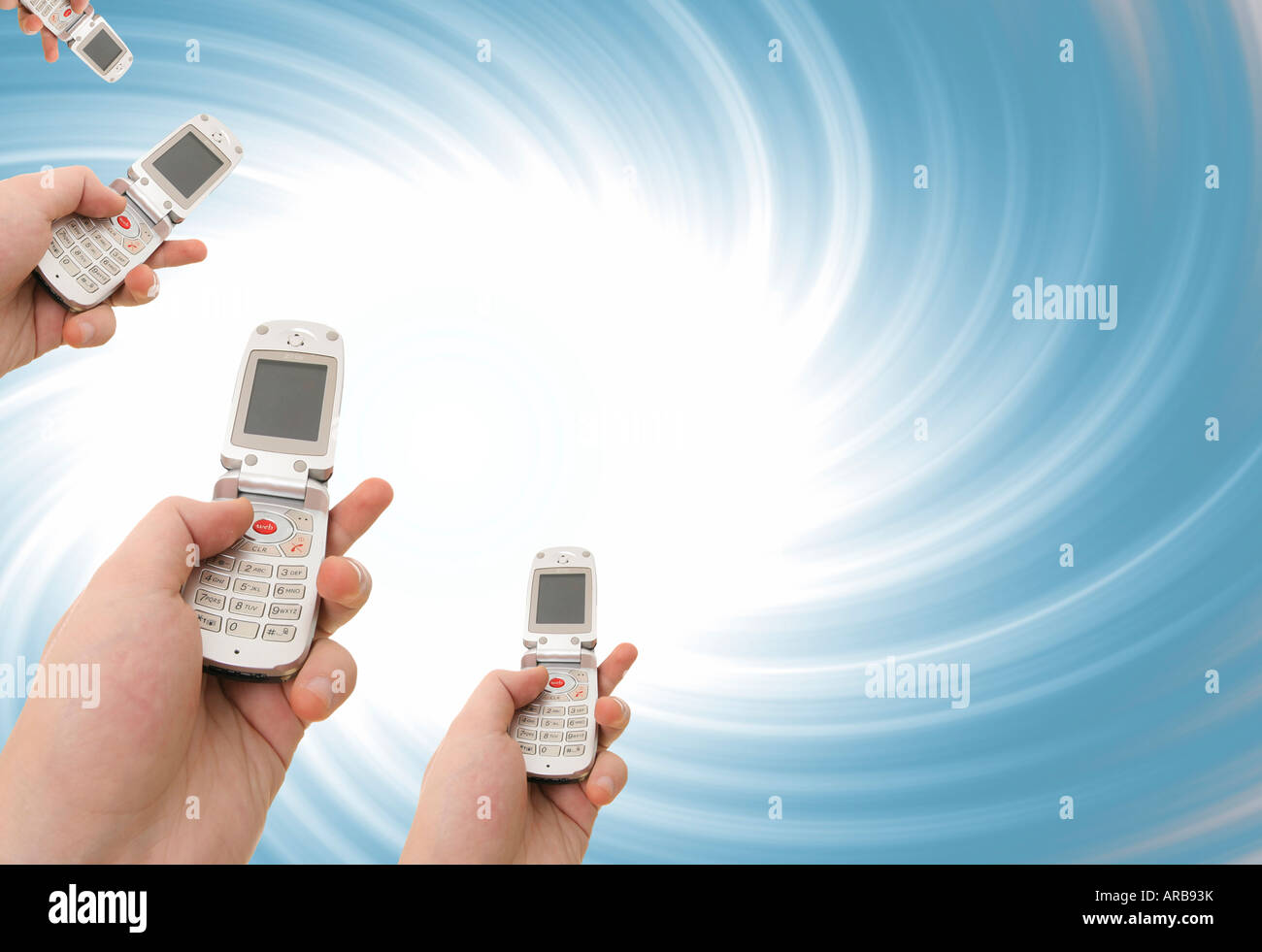 Cell phone in a mans hand; distorting effect Stock Photo - Alamy