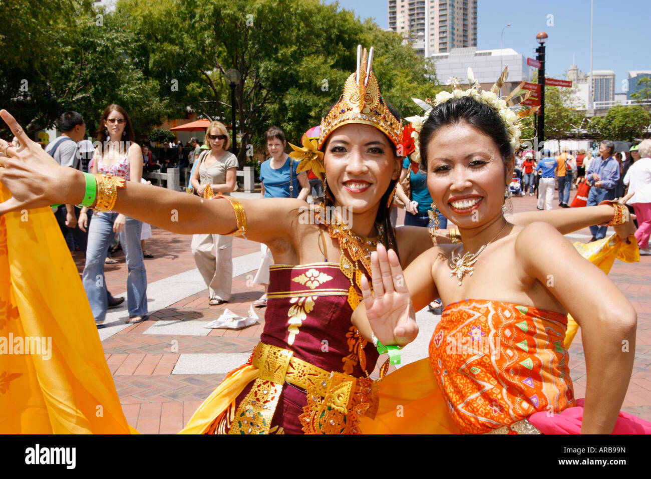 Chinese New Year Parade Female Performers Stock Photo - Alamy