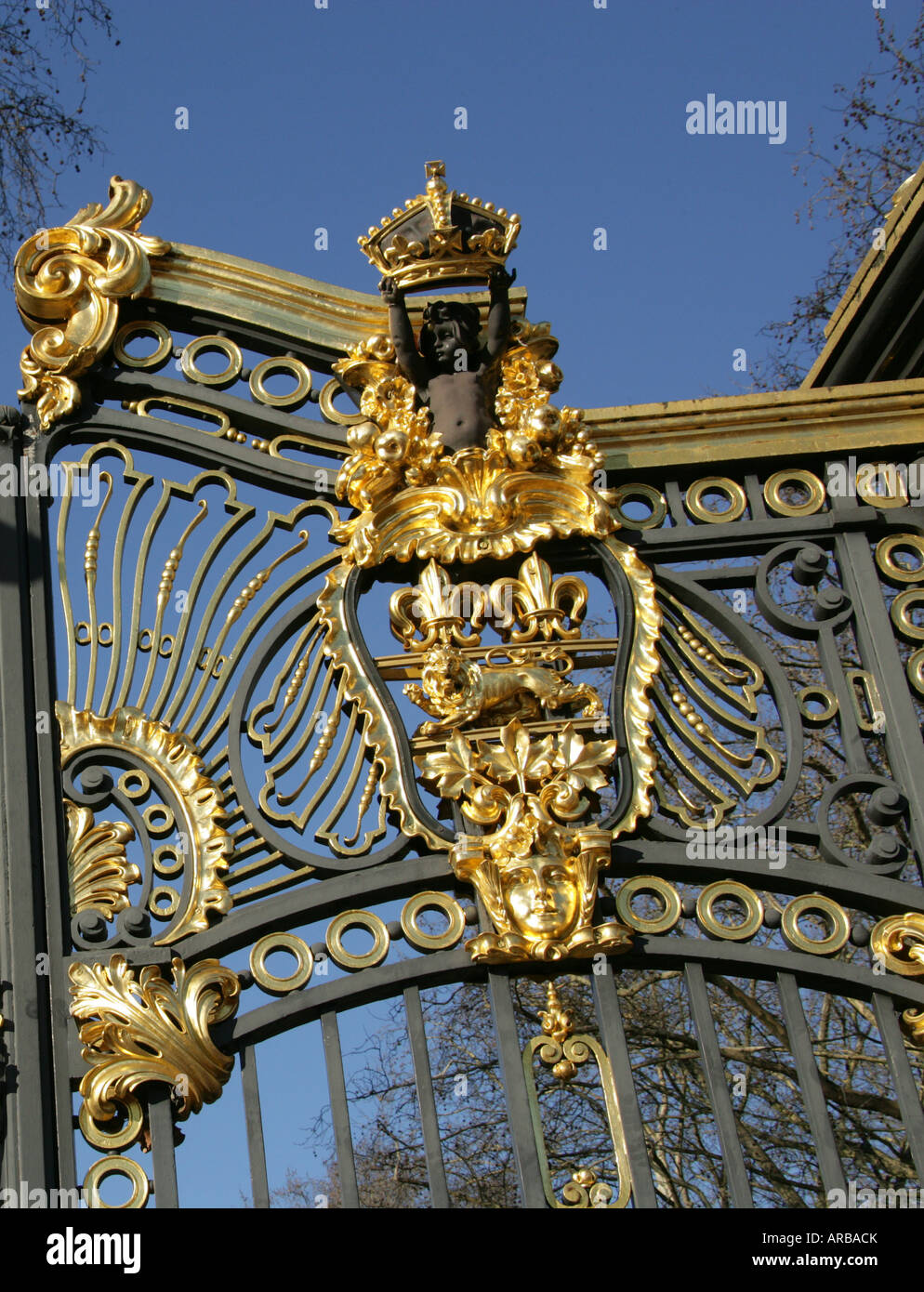 Ornamental gold wrought iron gates hi-res stock photography and images ...