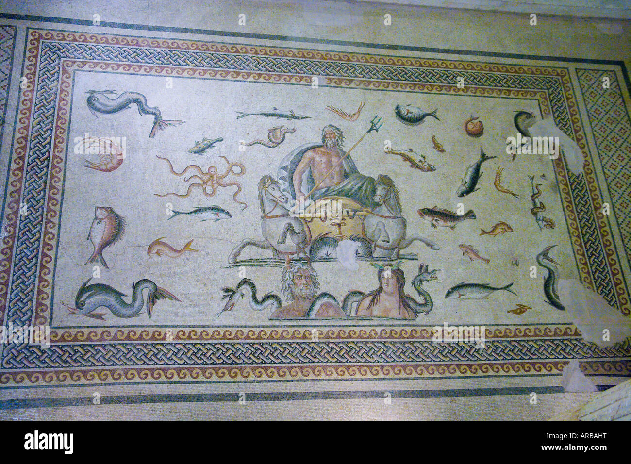 Poseidon Neptune Mosaic with Oceanus and Tethys Gaziantep Archaeology ...
