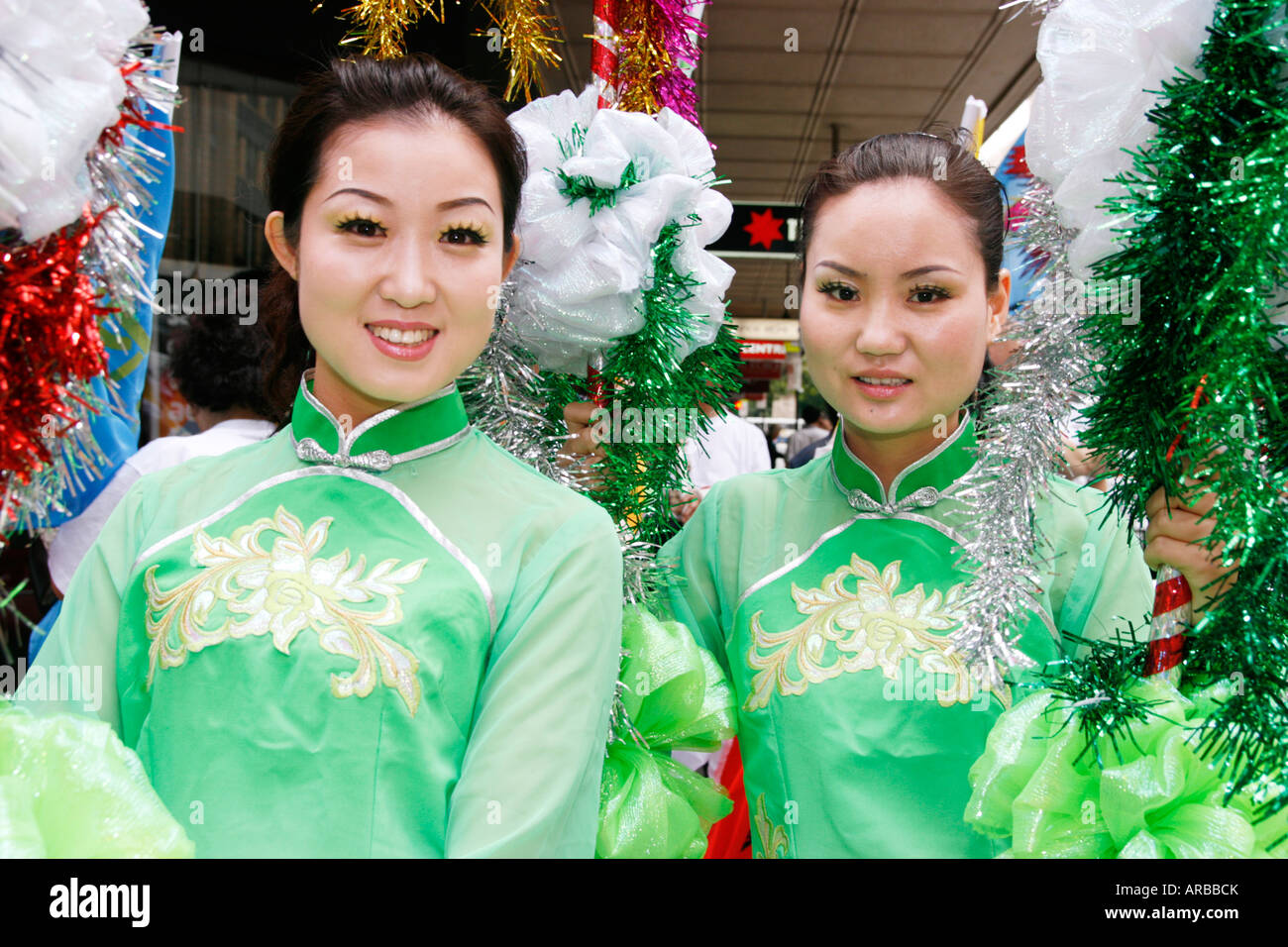 Chinese New Year Parade Shaanxi Female Folk Dancers Stock Photo - Alamy