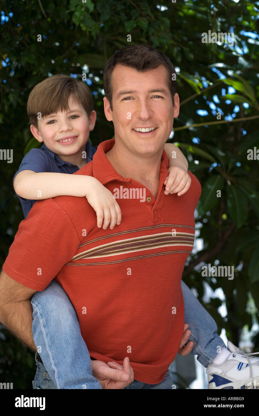 Portrait of Father and Son Stock Photo - Alamy