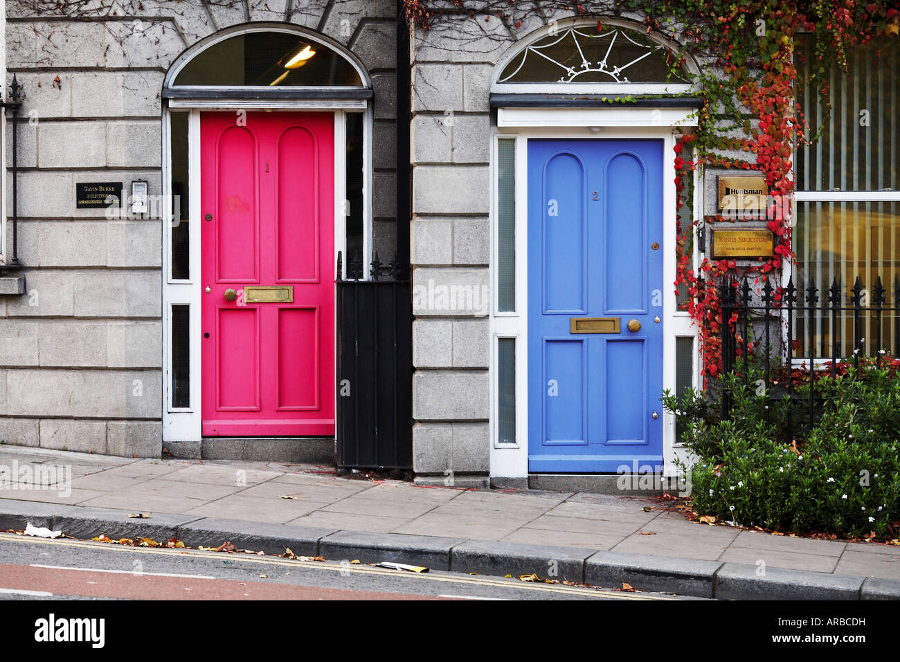 Colored Doors in The City of Dublin, County Dublin, Republic of Ireland ...