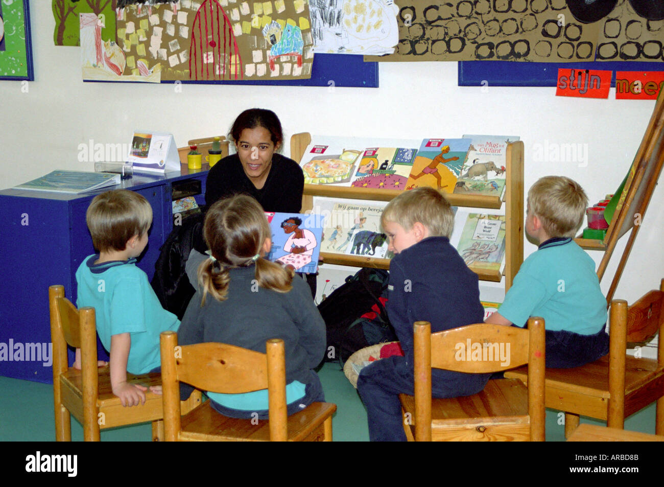 school children in class room with teacher Stock Photo - Alamy