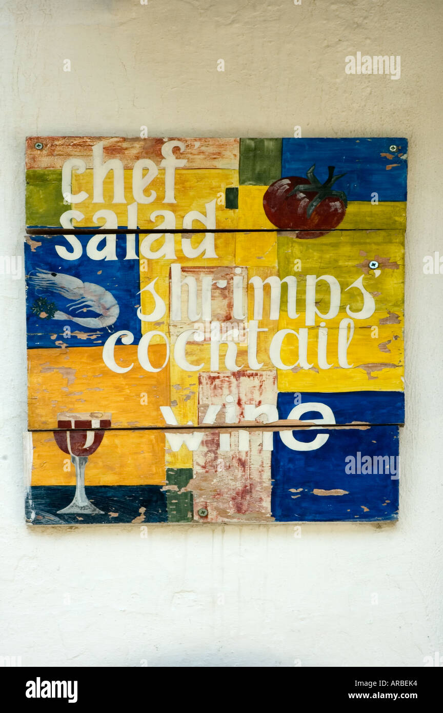 Sign on the wall of a taverna hi-res stock photography and images - Alamy