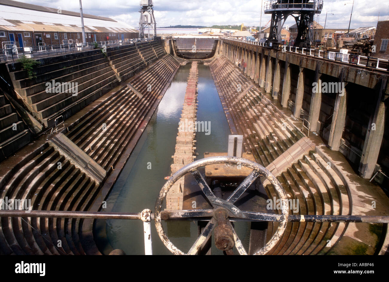 A dry dock at Chatham Historic Dockyard in Kent England UK Stock Photo ...