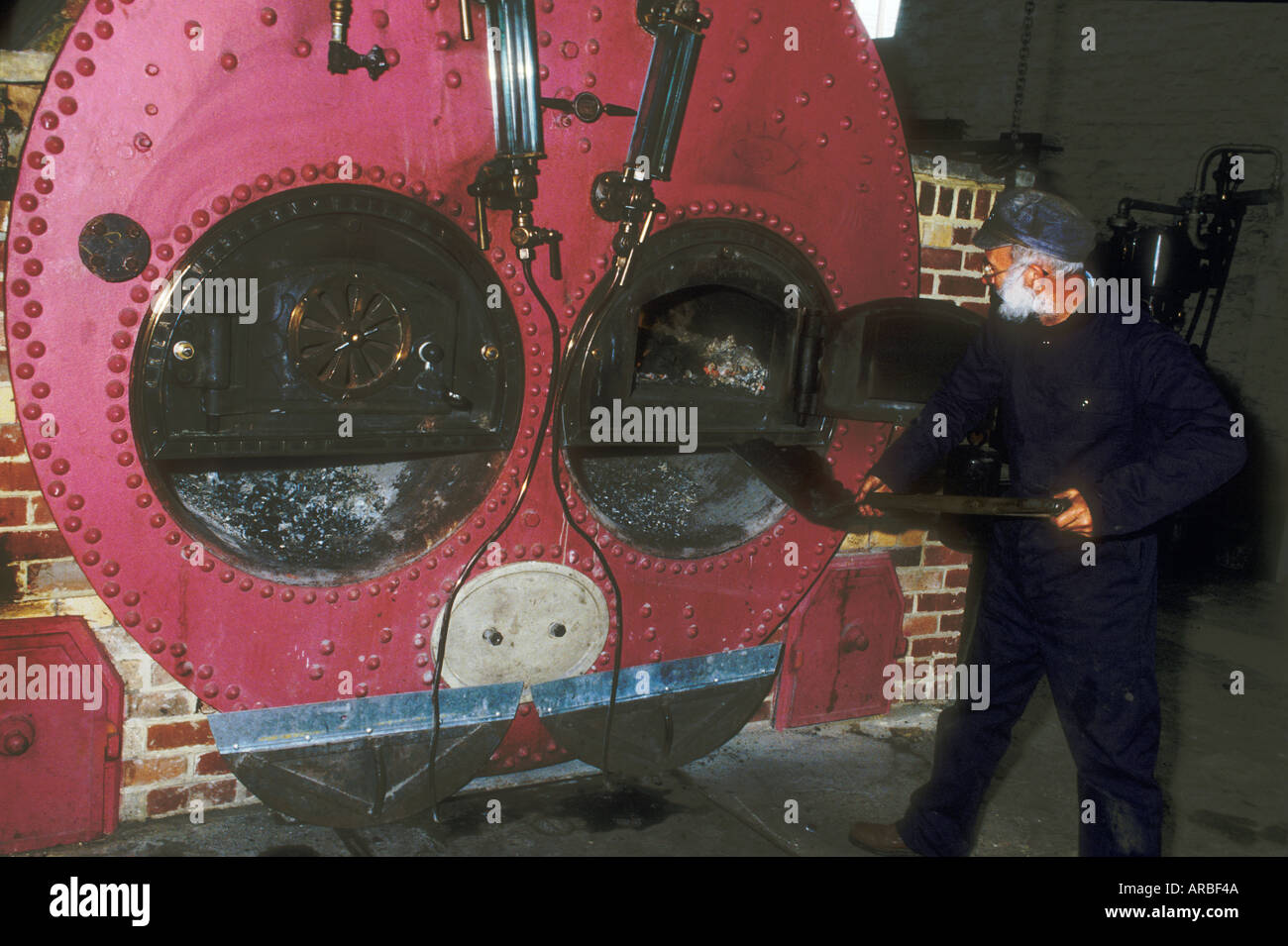 Stoking the boiler at Crofton Pumping Station on the Kennet and Avon ...
