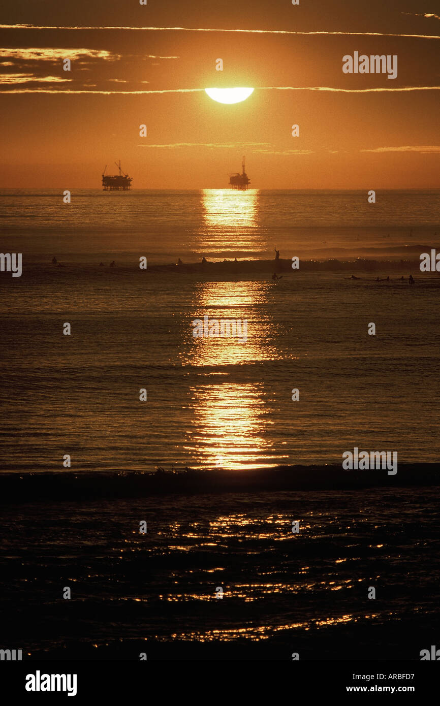 Late afternoon sun reflecting off the Pacific Ocean outside the coast ...