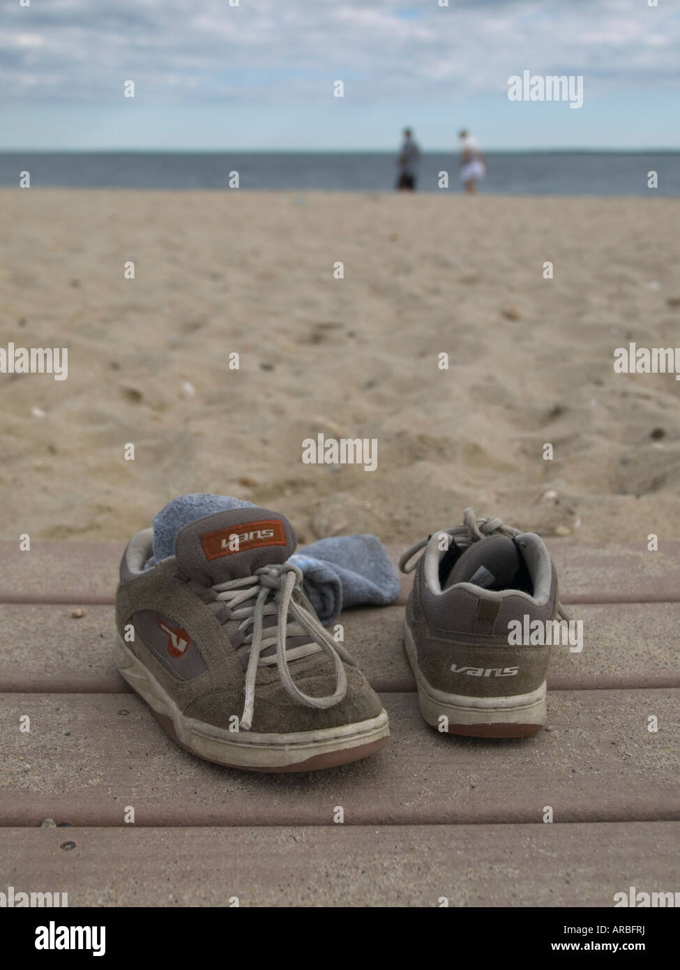 Shoes on beach in summer Stock Photo - Alamy