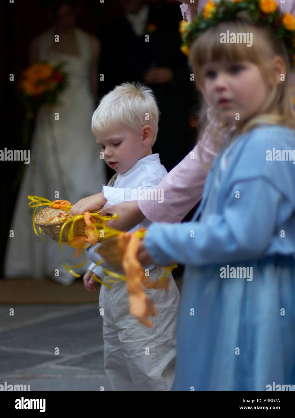 children with flowers at wedding Stock Photo - Alamy